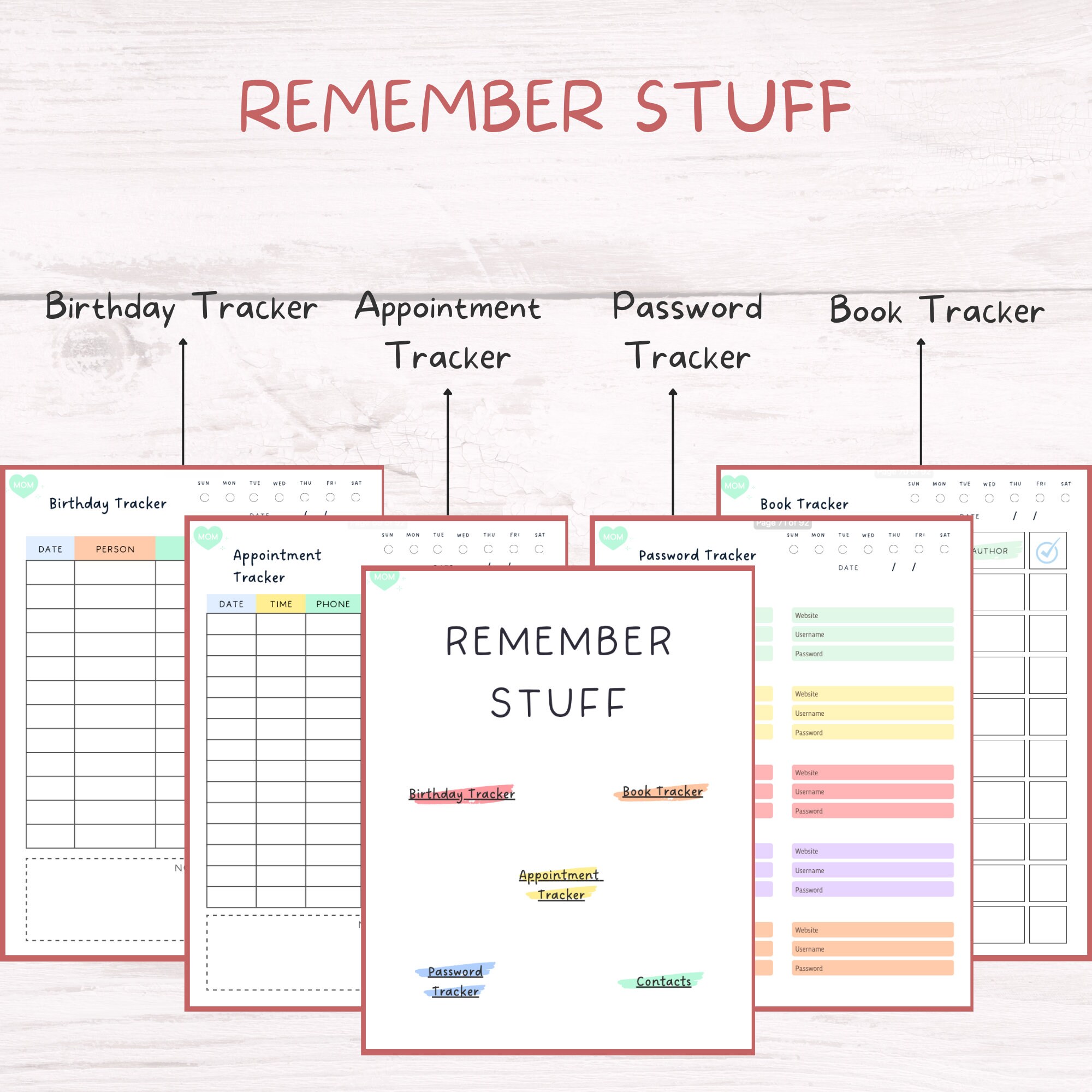 Mom Digital Planner Undated Rainbow Theme. Mum Digital Planner. for ...