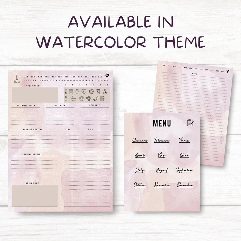 Personalized ADHD Digital Journals With Coordinating Stickers for Daily ...