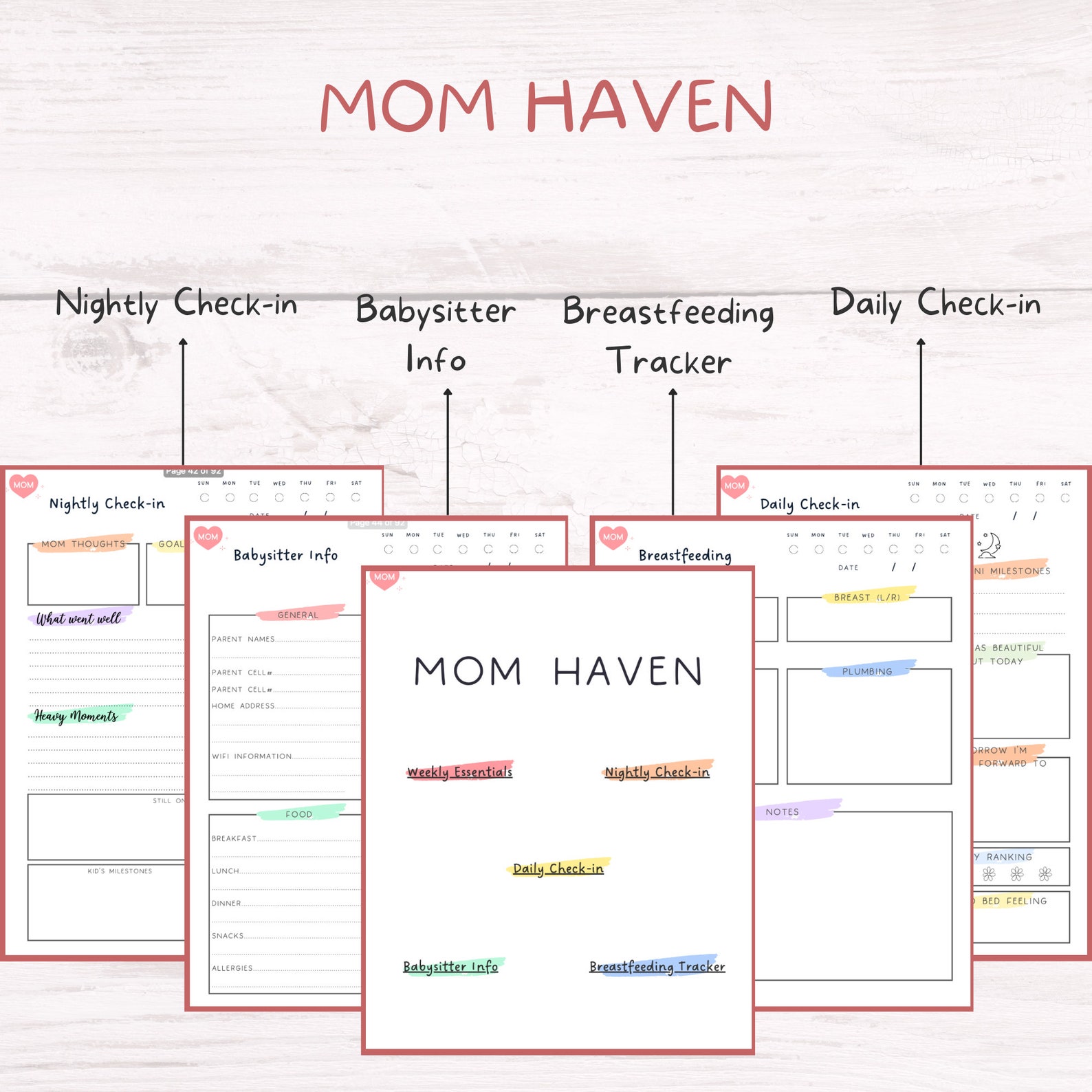 Mom Digital Planner Undated Rainbow Theme. Mum Digital Planner. for ...