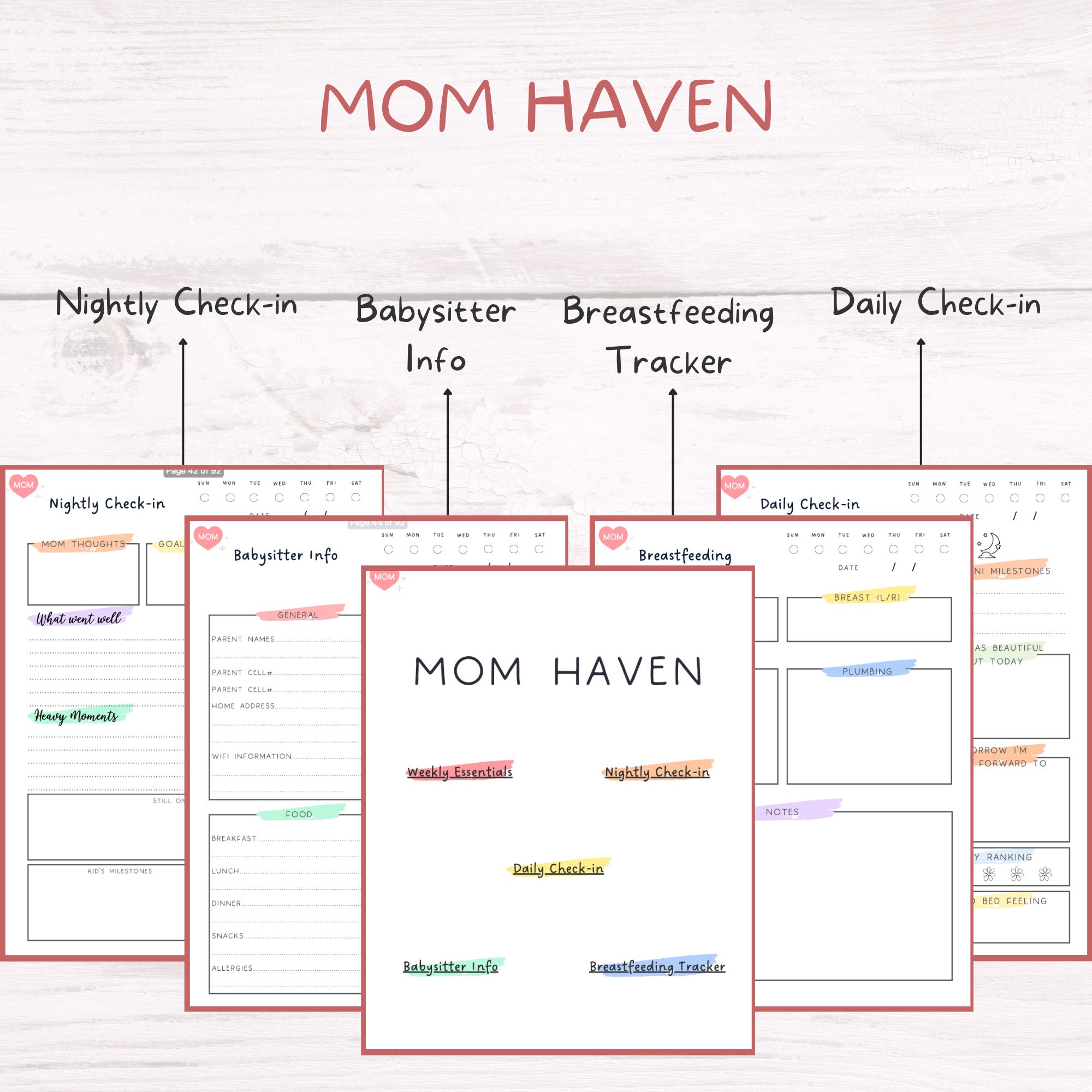 Mom Digital Planner Undated Rainbow Theme. Mum Digital Planner. for ...