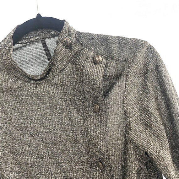 Gold lame and black, woven, unisex military design in… - Gem