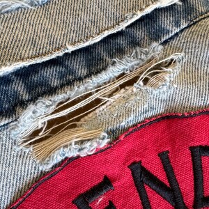 Levi's Denim Beat up Independent Intruder Biker Denim Vest With Skulls ...