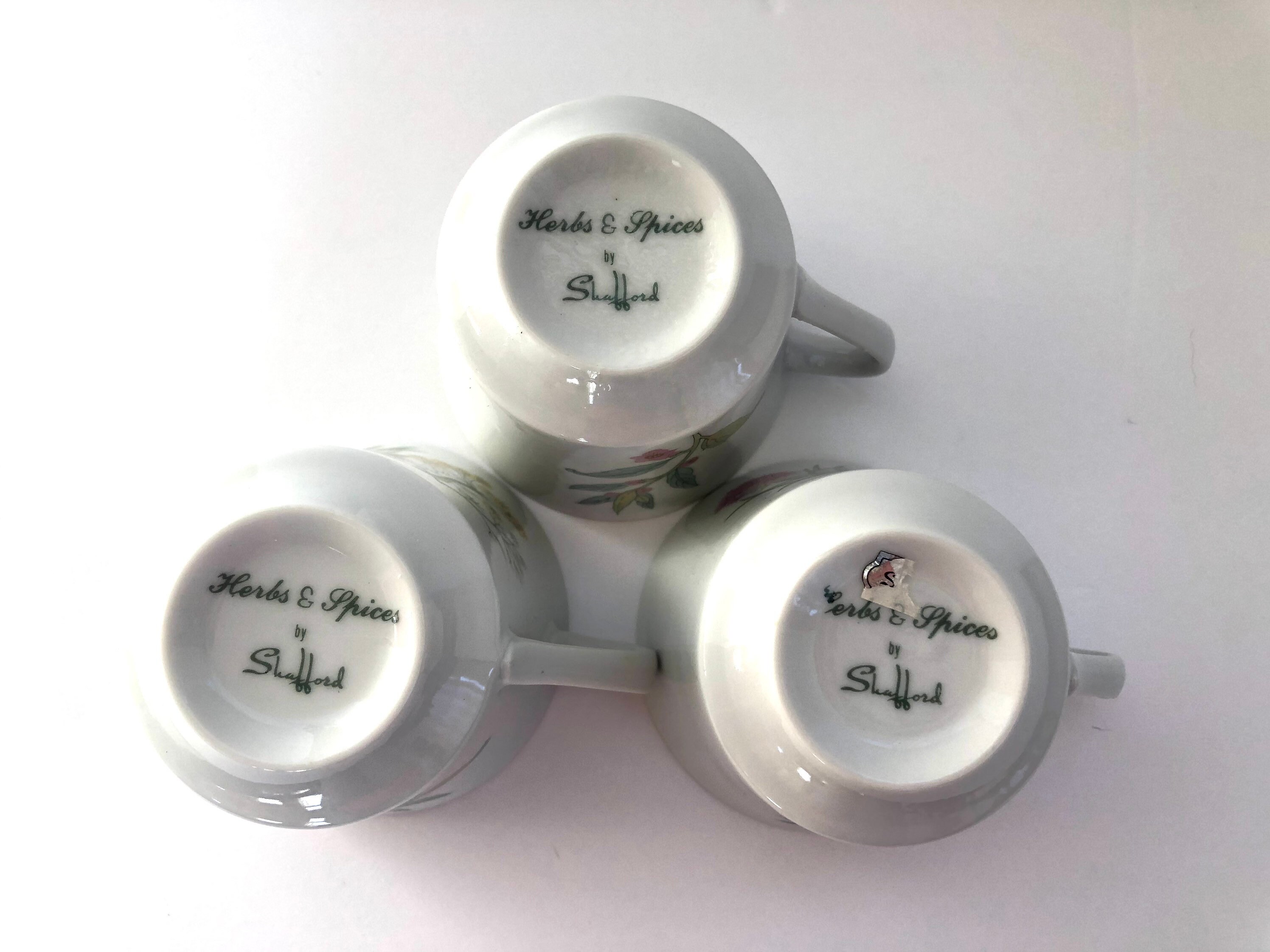 Three Vintage Shafford Herbs and Spices Tea Cups, Herbs & Flowers ...