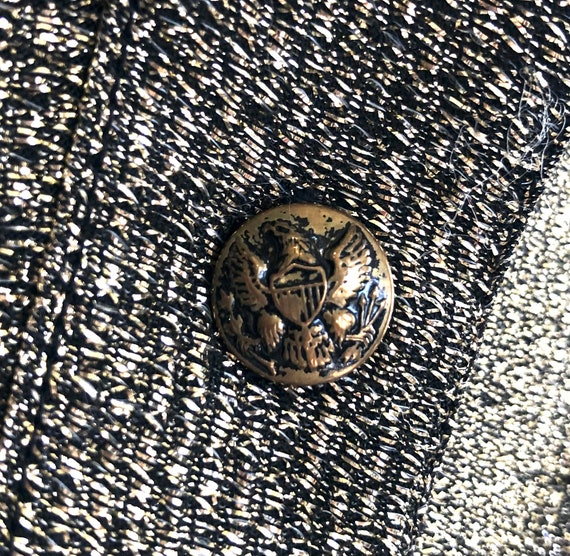 Gold lame and black, woven, unisex military design in… - Gem