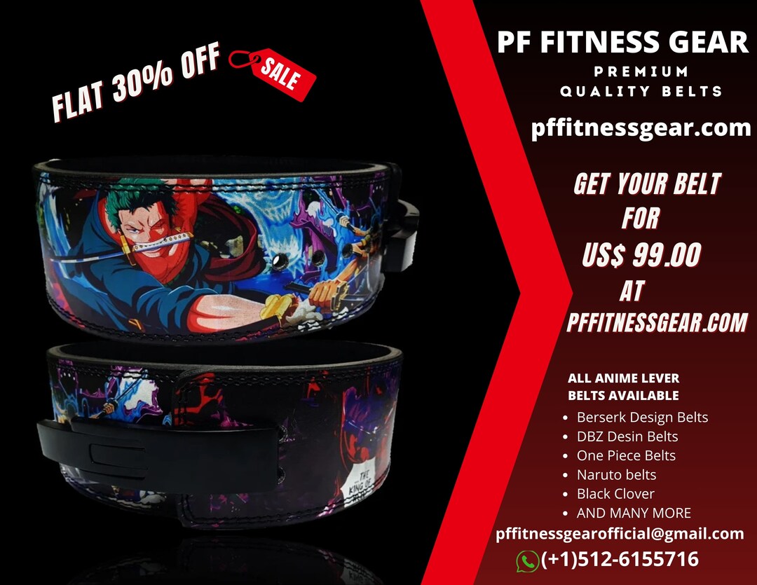 One Piece Zoro Lever Belt, Weight Lift Gym Squat Belt, Fathers Day ...
