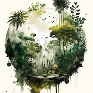 Jungle World / Wall Deco / Poster / Rain Forest / Digital / Download ...
