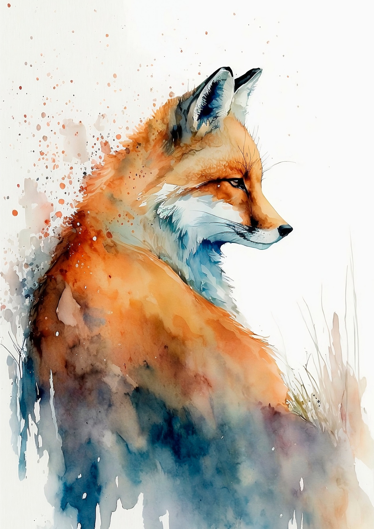 Fox / Watercolor / Poster / Wall Deco / Digital / Download / Print - Etsy