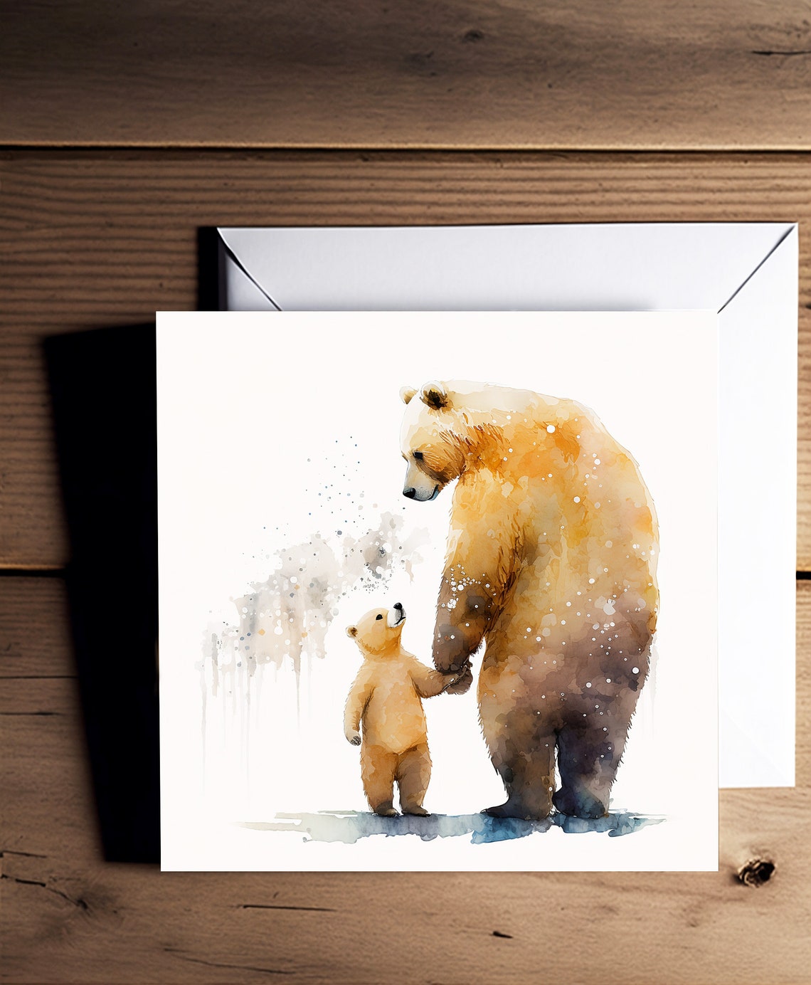 Bears: Tall and Small / Water Color / Wall Deco / Digital Art ...
