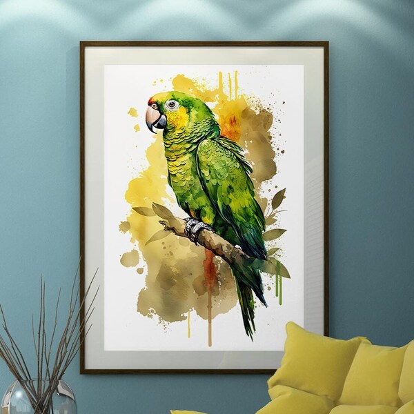 Parrot Watercolor Etsy