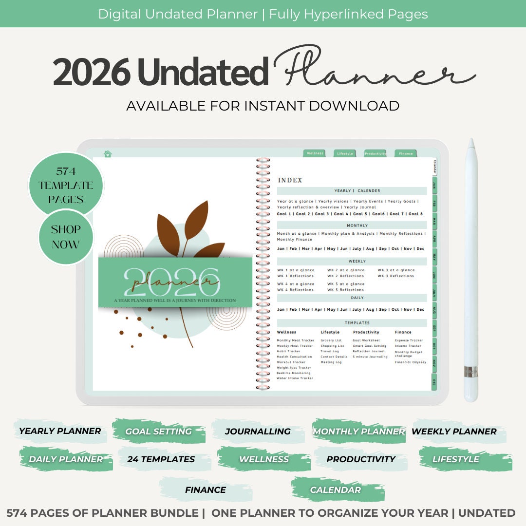 Digital Planner – Fillable PDF, Goodnotes, Ipad, Windows, Notability ...