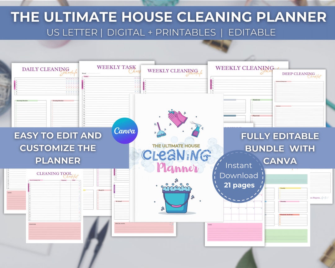 Ultimate Editable, Printable, Fillable House Cleaning Planner – ADHD ...