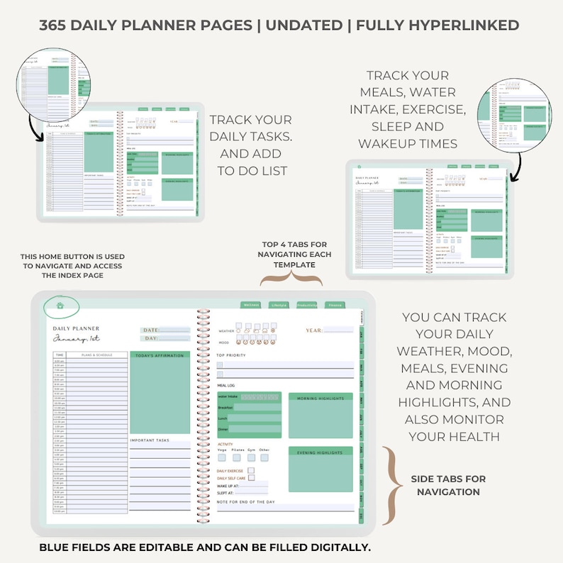 Digital Planner – Fillable PDF, Goodnotes, Ipad, Windows, Notability ...