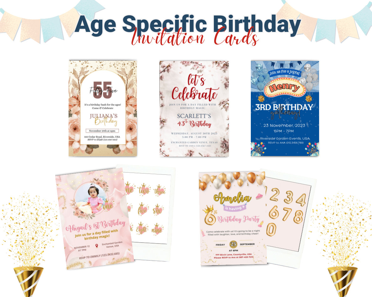 MEGA BUNDLE Editable Birthday Party Digital Invitation, Text Invitation ...