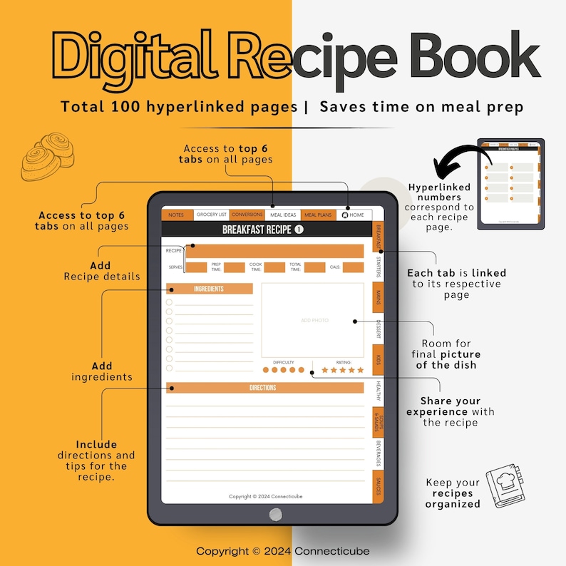 Digital Recipe Book - Digital Meal Planner, Goodnotes, Notability ...