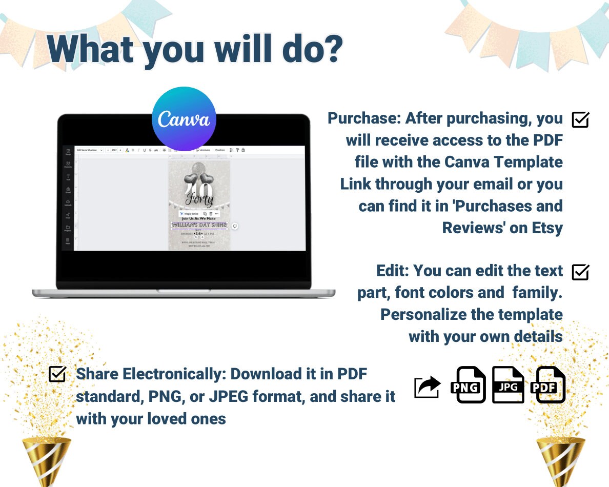 MEGA BUNDLE Editable Birthday Party Digital Invitation, Text Invitation ...