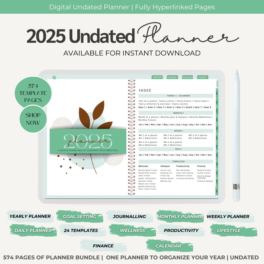 Digital Planner – Fillable PDF, Goodnotes, Ipad, Windows, Notability ...