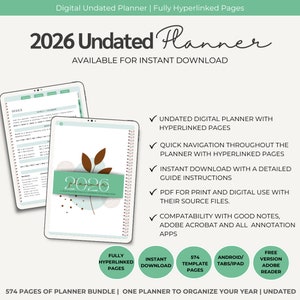 Digital Planner – Fillable PDF, Goodnotes, Ipad, Windows, Notability ...