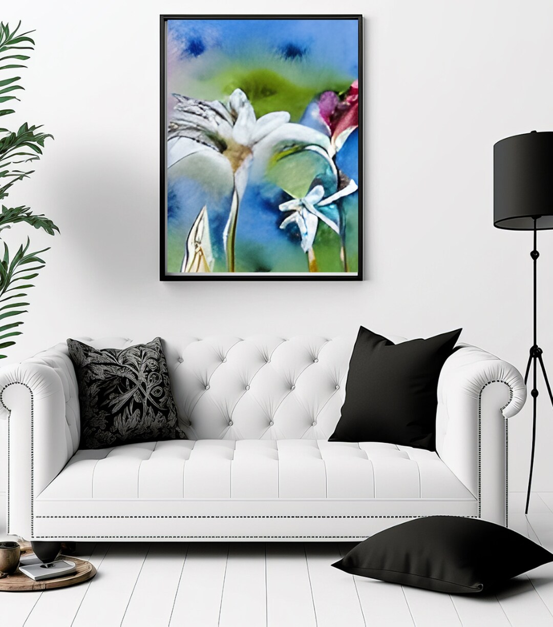 Watercolor Spring Flowers Wall Art Set. Printable Digital Files. Set of ...