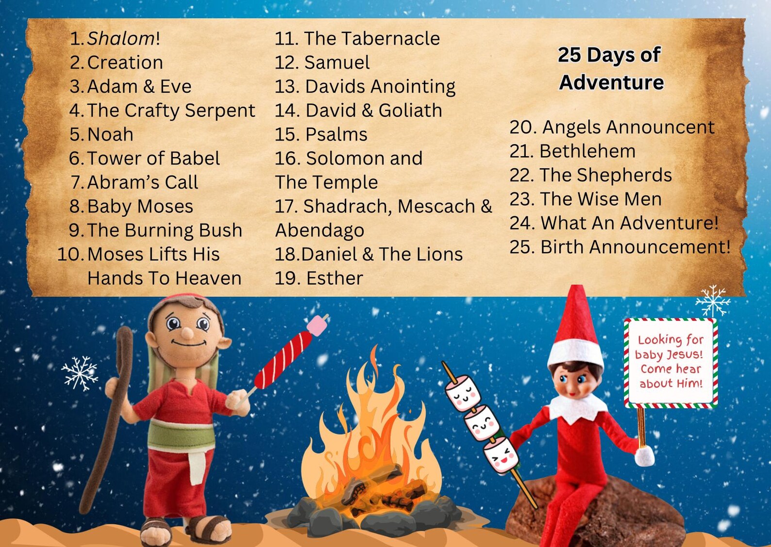Shepherd & Elf Search for Jesus : God's Story 25 Day Advent Calendar - Etsy