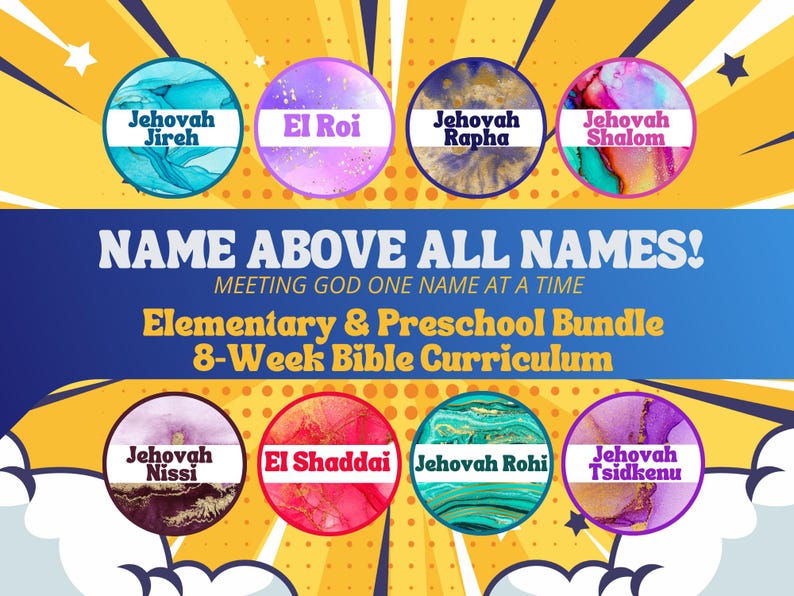 Names of God Kids Bible Curriculum BUNDLE | Preschool - Elementary ...