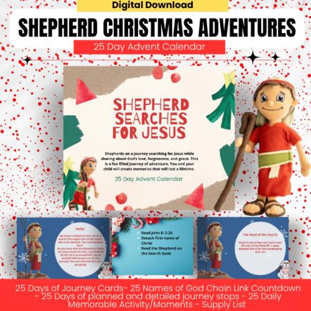 Shepherd Searches for Jesus Advent Calendar: 25 Day Journey (digital ...