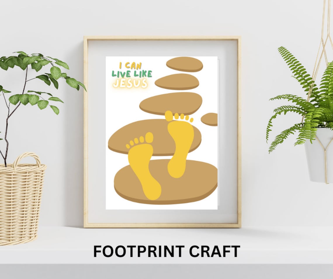 Live Like Jesus, Footprint Craft for Kids, Sunday School, Digital ...