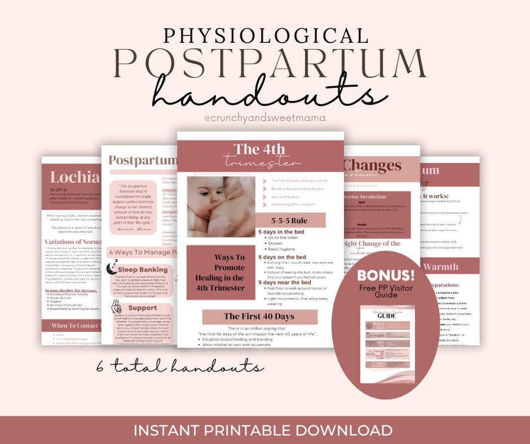 Physiological Postpartum Bundle, 6 Handouts - Etsy