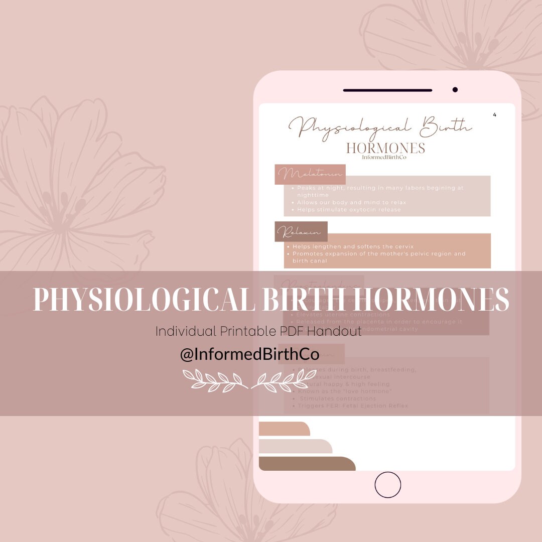 Physiological Birth Hormones 2 Handouts - Etsy