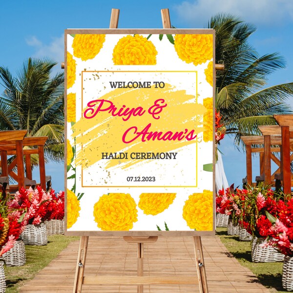 Haldi Ceremony Welcome Sign - Etsy