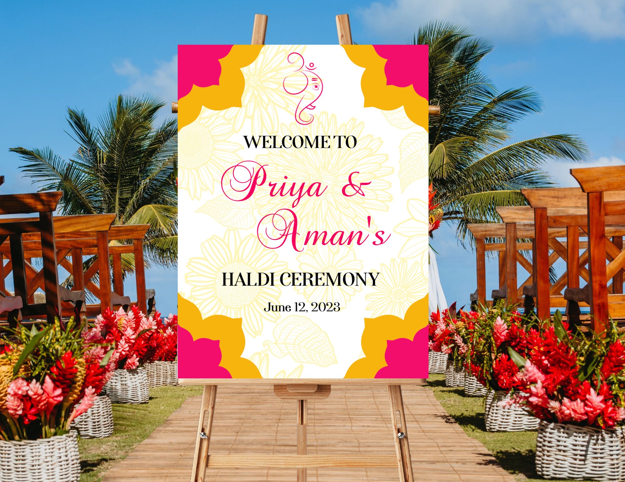 EDITABLE HALDI WELCOME Sign Indian Haldi Welcome Sign Pithi Welcome ...