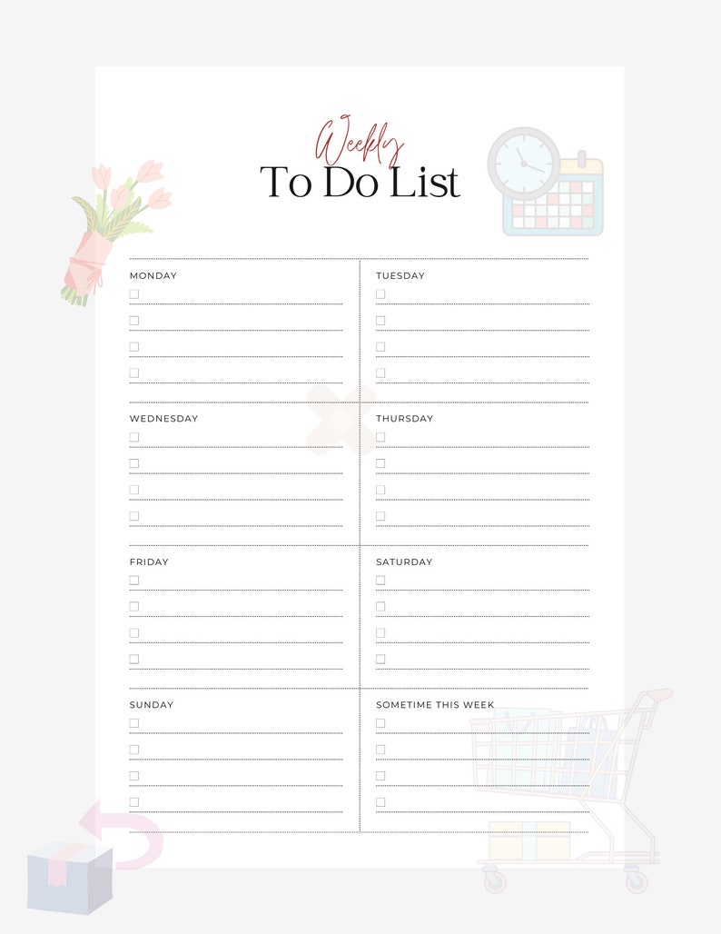 INSTANT DOWNLOAD Printable Weekly Menu Planner Template - Etsy