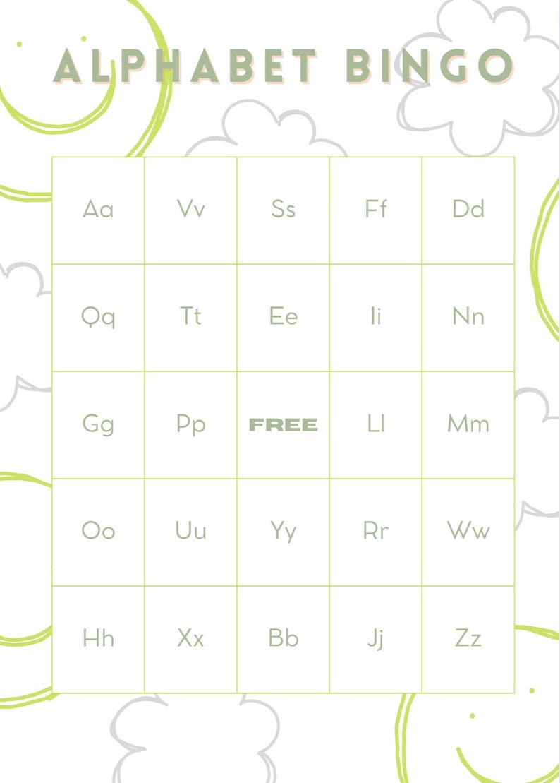 15 Bingo Cards, Bingo Game, Alphabet Bingo Cards, Party Games, School ...