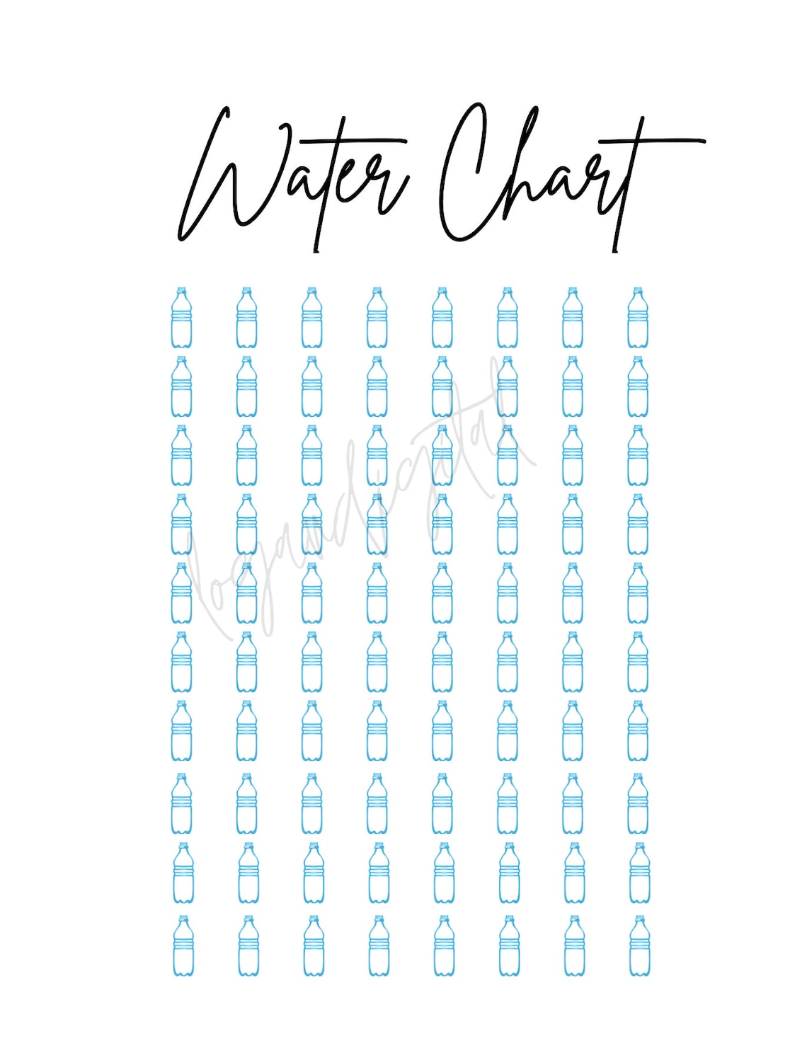 Daily Water Chart, Challenge Water Chart, Multi Printable PNG ...