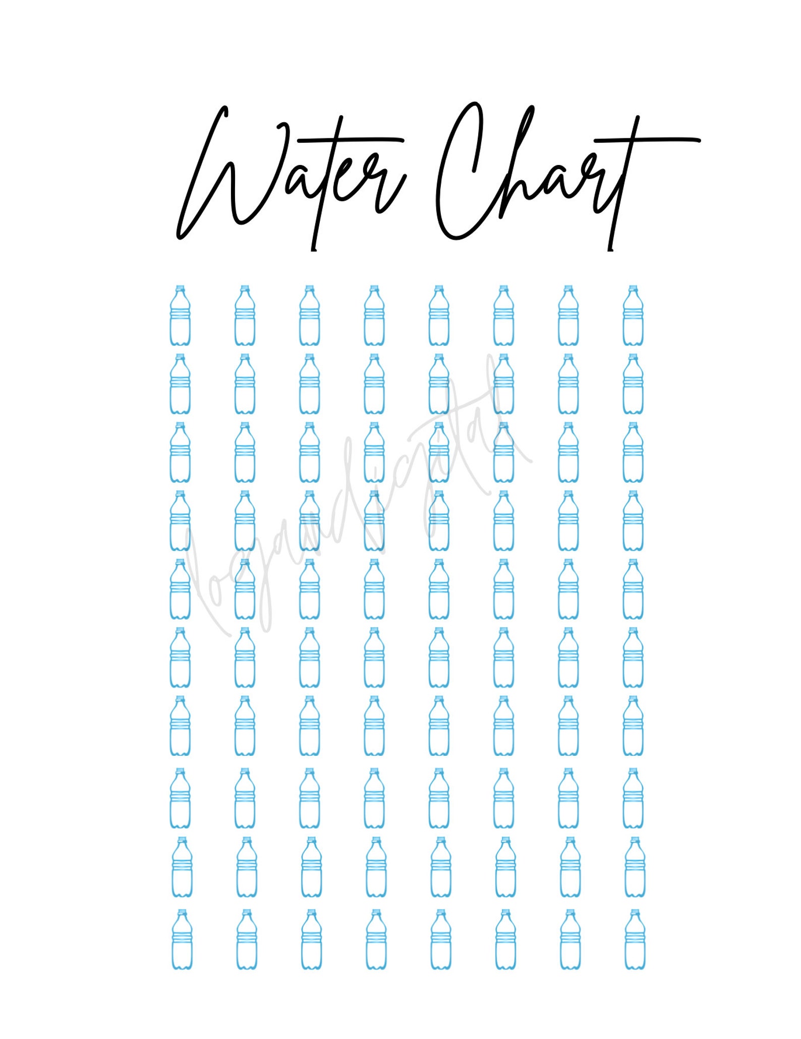 Daily Water Chart, Challenge Water Chart, Multi Printable PNG ...