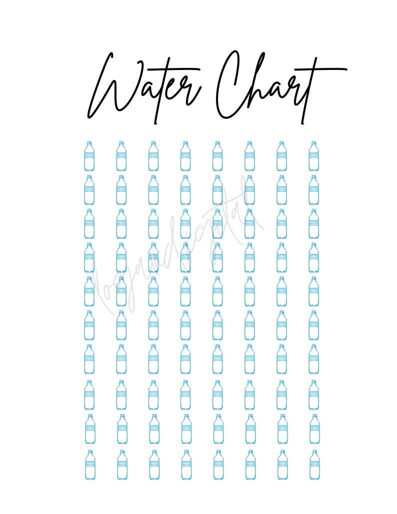 Daily Water Chart, Challenge Water Chart, Multi Printable PNG ...