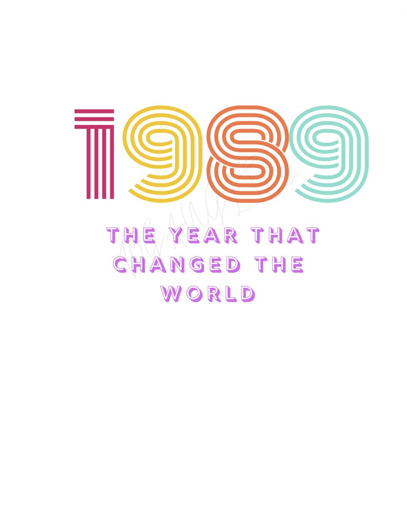 1989 Vintage T Shirt Design, Year Digital Download, 1989, Printable ...