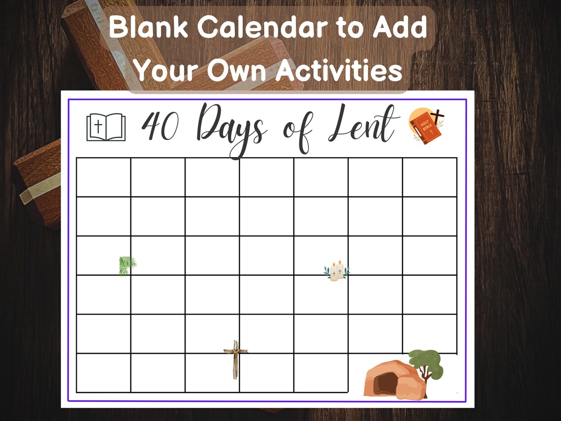 Lent Calendar 2024, 40 Days of Prayer Lent, Lenten Calendar for Kids ...
