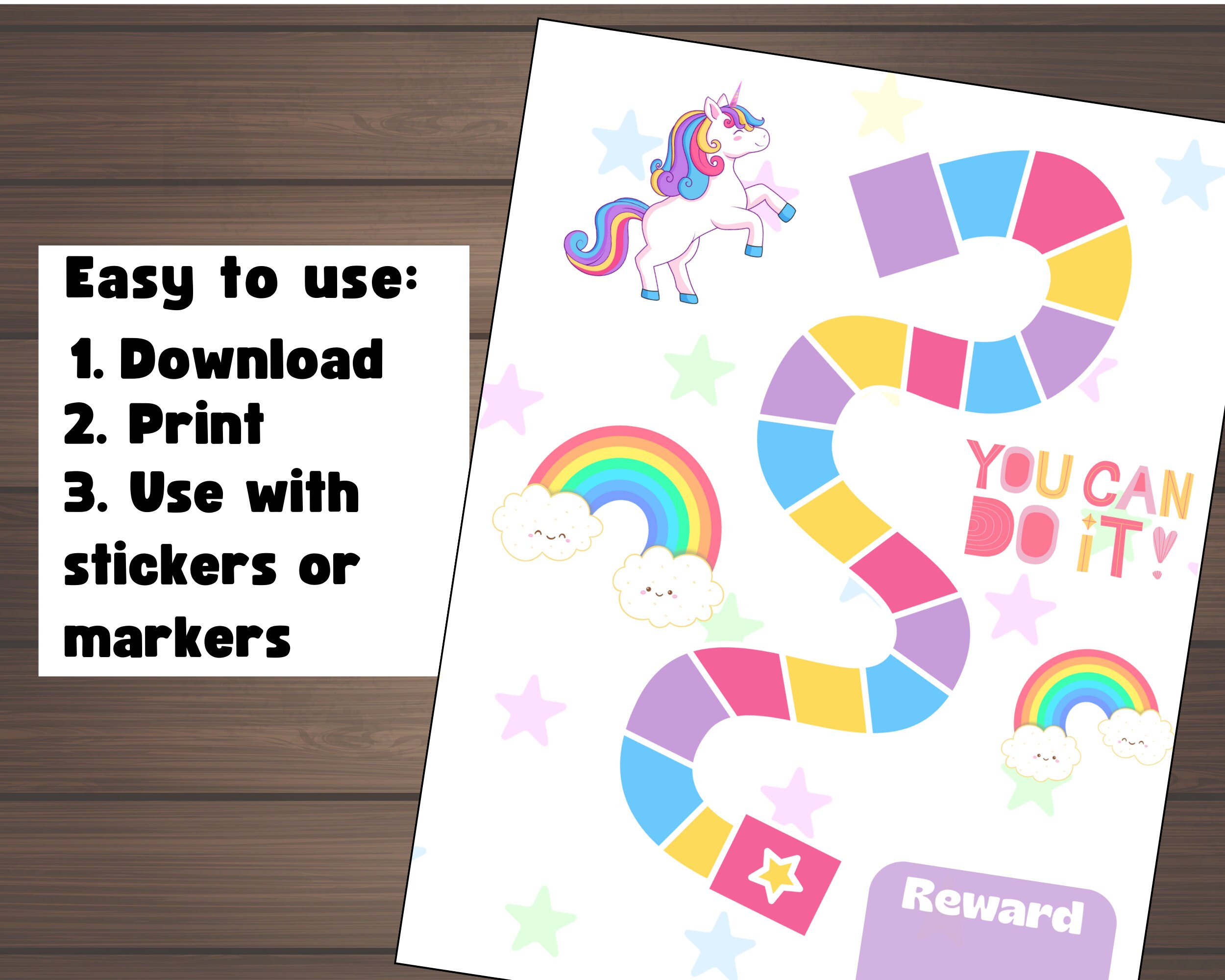 Sticker Chart | Digital Download | Routine Chart for Kids | Kids Reward ...