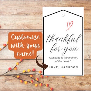Printable Thanksgiving Gift Tag Canva, Thanksgiving Favor Tag Template ...