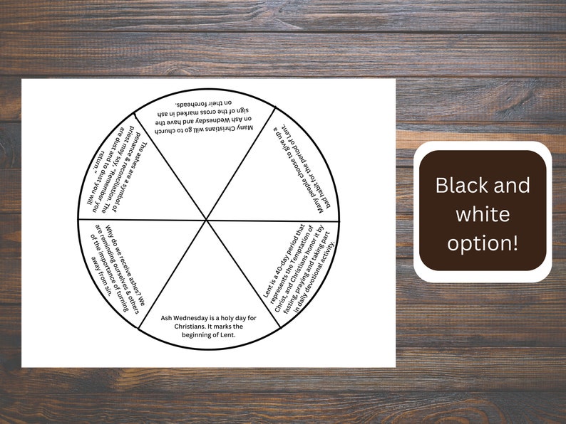 Ash Wednesday Craft, Printable Catholic Spinner Wheel Lesson for Kids ...
