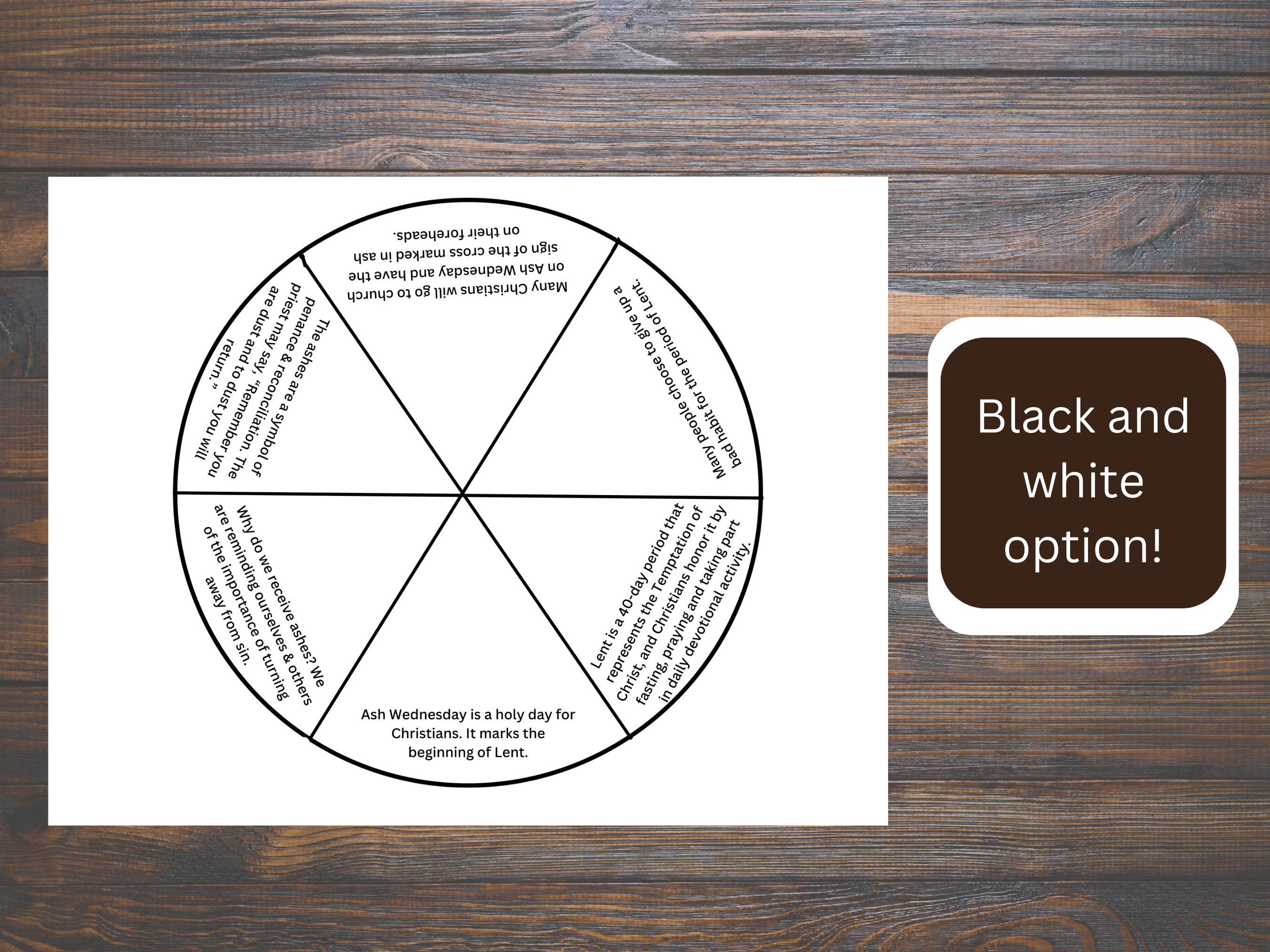 Ash Wednesday Craft, Printable Catholic Spinner Wheel Lesson for Kids ...