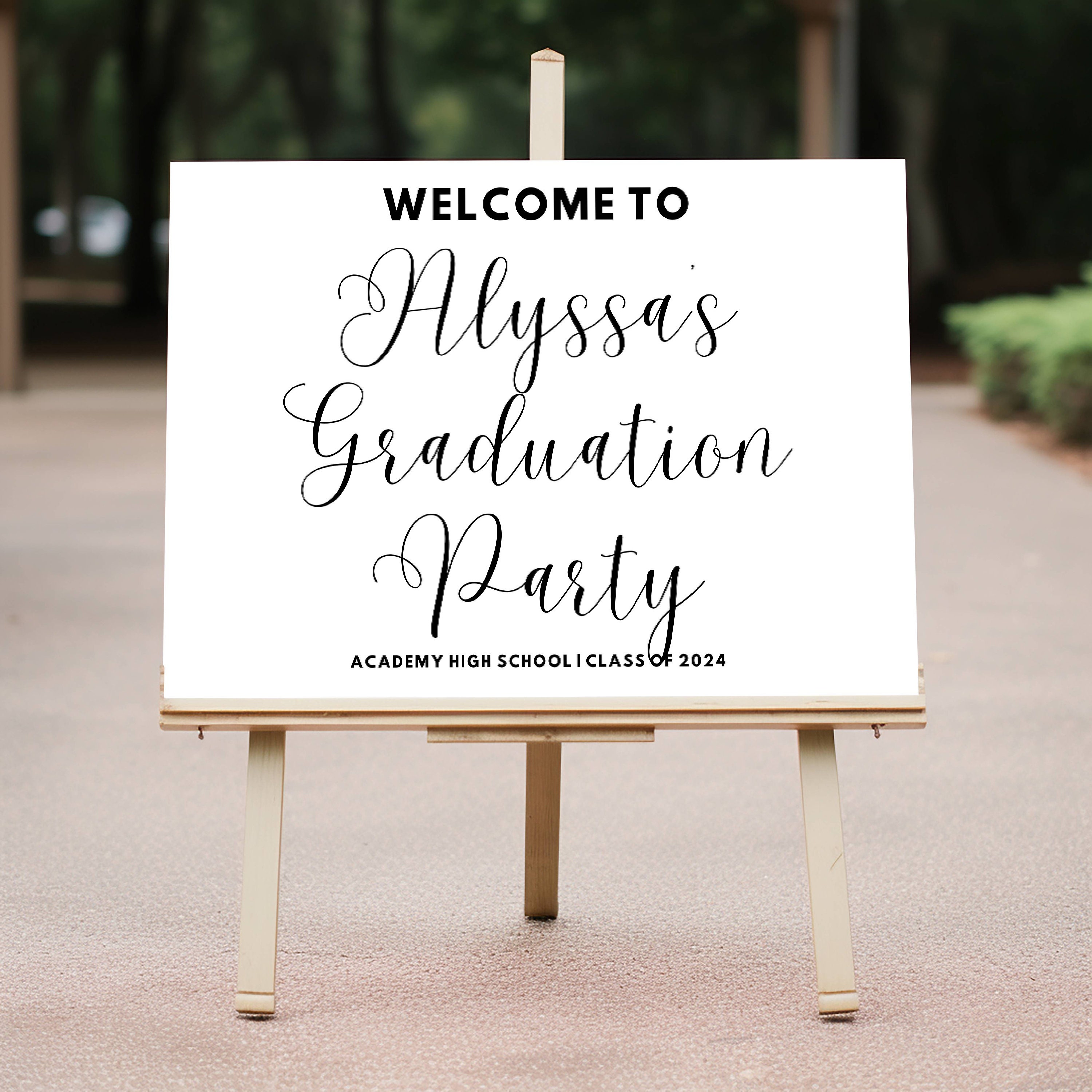 Graduation Yard Sign 2024 Graduation Sign Modern Grad Sign Grad Welcome ...