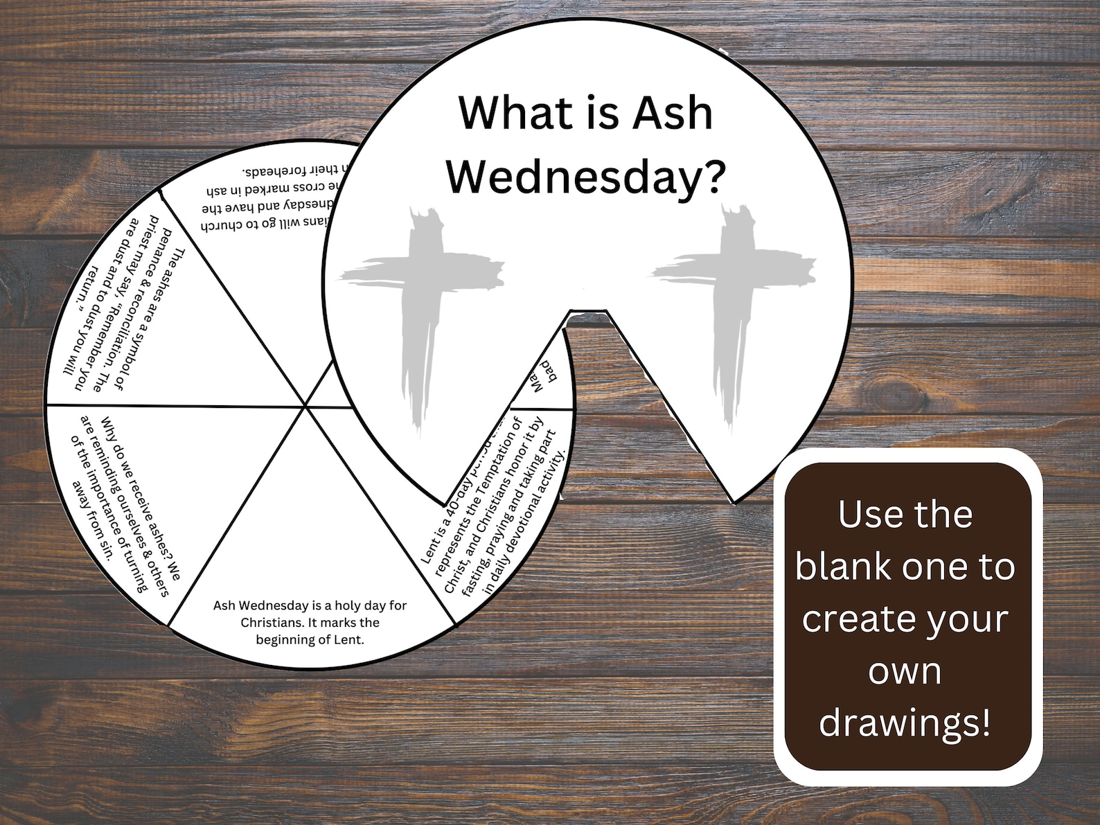 Ash Wednesday Craft, Printable Catholic Spinner Wheel Lesson for Kids ...