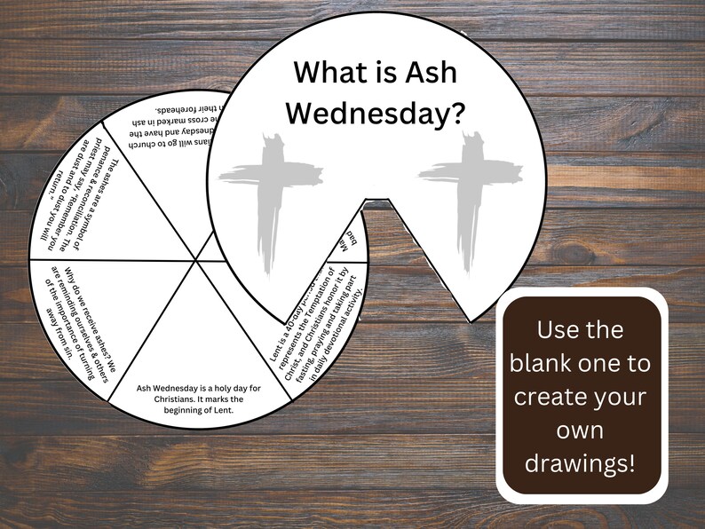 Ash Wednesday Craft, Printable Catholic Spinner Wheel Lesson for Kids ...