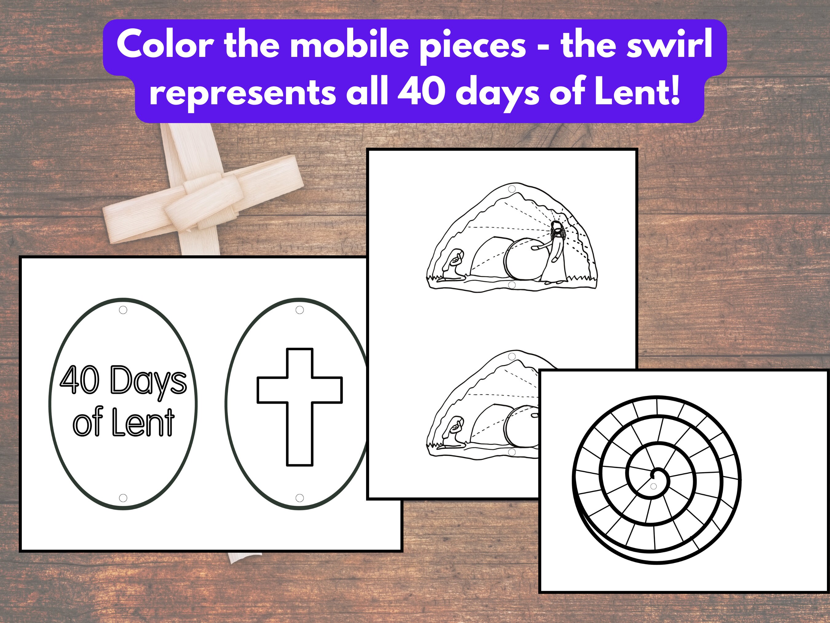 Lent Craft for Kids, Lent Calendar 2024, Lent Coloring Activity, Sunday ...