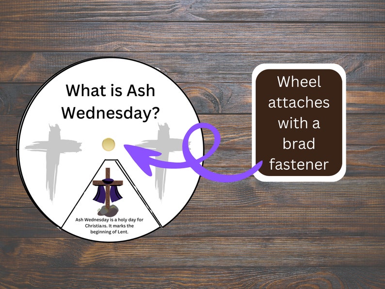 Ash Wednesday Craft, Printable Catholic Spinner Wheel Lesson for Kids ...