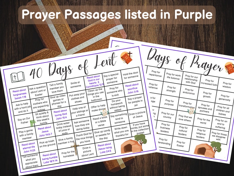Lent Calendar 2024, 40 Days of Prayer Lent, Lenten Calendar for Kids ...