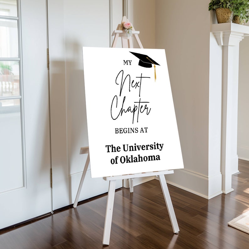 Graduation Printable Sign, My Next Chapter Starts At, Editable ...