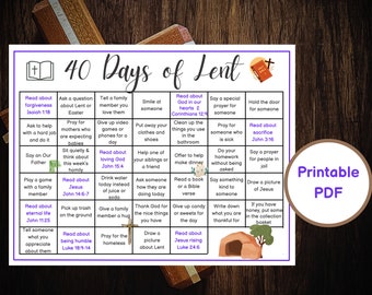 40 Days of Prayer Lenten Calendar, Lent Prayer Calendar for Kids, Ash ...
