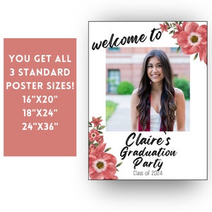 Graduation Party Welcome Sign Template, Photo Graduation Welcome Poster ...